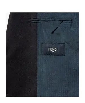 Fendi Single Breasted Velvet Blazer - Black