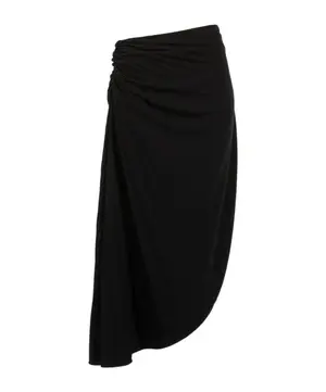 TWINSET Asymmetrical Hem Midi Skirt With Pleated Details