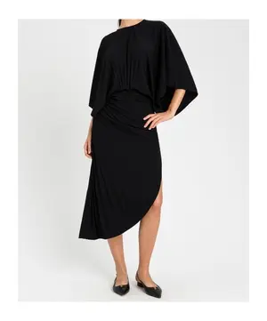 TWINSET Asymmetrical Hem Midi Skirt With Pleated Details