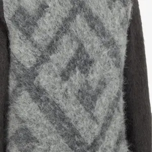 Fendi Ff Jacquard Crewneck Knitted Jumper - Gray