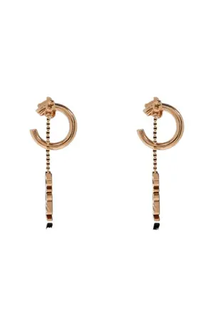 Versace Long Logo Drop Earrings