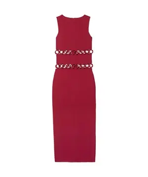 Cult Gaia Round Neck Sleeveless Cut Out Midi Dress