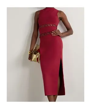 Cult Gaia Round Neck Sleeveless Cut Out Midi Dress
