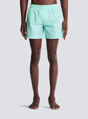 Balmain Logo Swim Shorts - Green