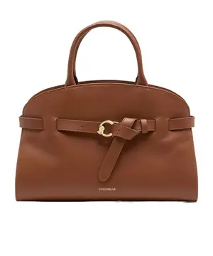 COCCINELLE Sabine Medium Tote Bag With Logo Stamp - Cognac