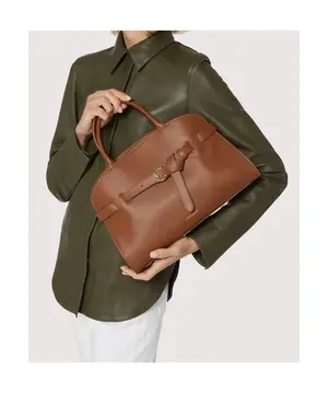 COCCINELLE Sabine Medium Tote Bag With Logo Stamp - Cognac