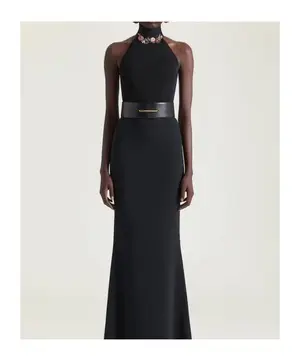 Givenchy Viscose Halterneck Top With Crystal Embellishments