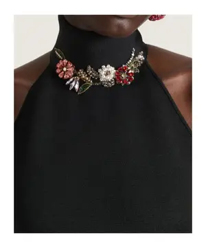 Givenchy Viscose Halterneck Top With Crystal Embellishments