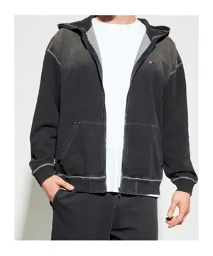 DIESEL® Zip-fastening Hoodie With Ribbed Trim