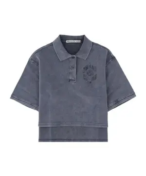 Alexander Wang Cropped Piqué Polo T-shirt