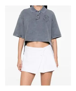 Alexander Wang Cropped Piqué Polo T-shirt