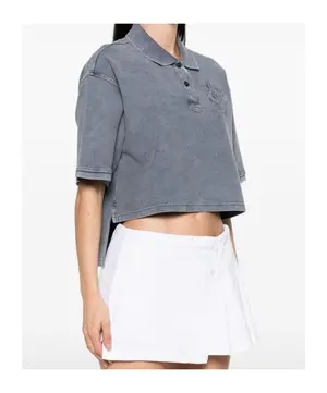Alexander Wang Cropped Piqué Polo T-shirt
