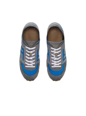 Balmain Suede And Nylon Racer Trainers - Blue