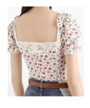 Dolce & Gabbana Small Rose-printed Charmeuse Top