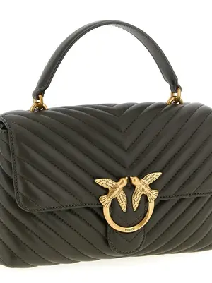 Pinko Classic Lady Love Chevron Puffer Tote Bag - Green