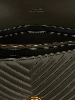 Pinko Classic Lady Love Chevron Puffer Tote Bag - Green