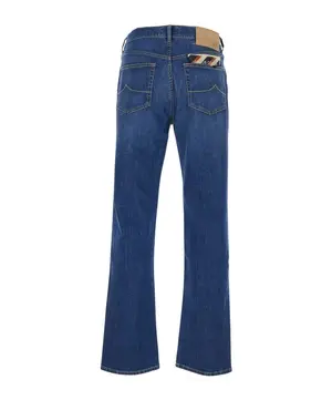 Jacob Cohen Edo Jeans With Logo Patch - Blue