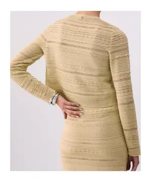 Liu Jo Openwork Button Cardigan With Lurex Accents - Yellow