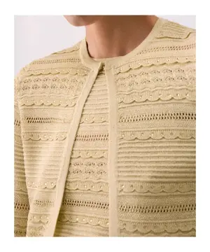Liu Jo Openwork Button Cardigan With Lurex Accents - Yellow