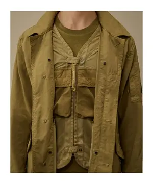 C.P. COMPANY Lens-detail Long-sleeve Coat