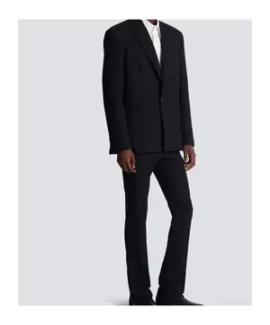Balmain Monogram Grain De Poudre Single-button Jacket