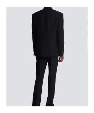 Balmain Monogram Grain De Poudre Single-button Jacket