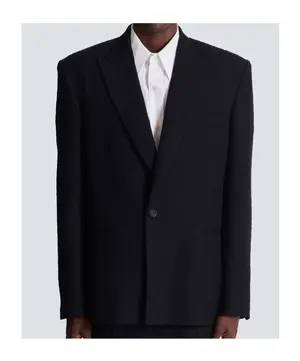 Balmain Monogram Grain De Poudre Single-button Jacket