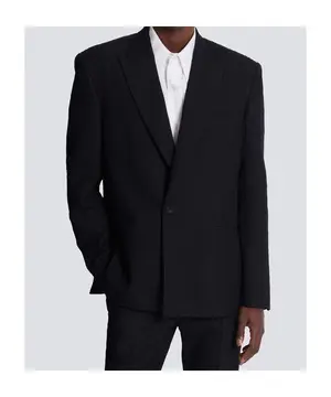 Balmain Monogram Grain De Poudre Single-button Jacket