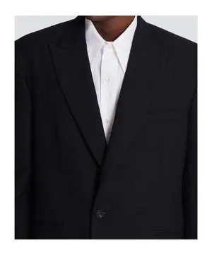 Balmain Monogram Grain De Poudre Single-button Jacket