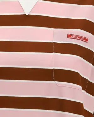 Prada Striped Lisle Crewneck T-shirt