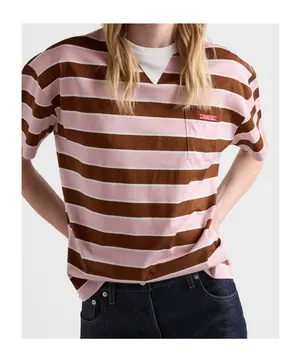 Prada Striped Lisle Crewneck T-shirt
