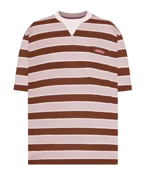 Prada Striped Lisle Crewneck T-shirt