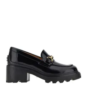 TOD'S Logo Plaque Slip-on Loafers - Black