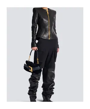 Balmain Mini Anthem Bag In Shearling - Black