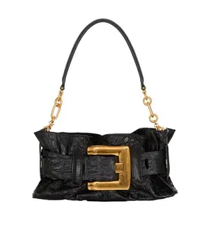 Balmain Mini Anthem Bag In Embossed Crocodile-print Calfskin