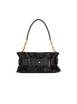 Balmain Mini Anthem Bag In Embossed Crocodile-print Calfskin