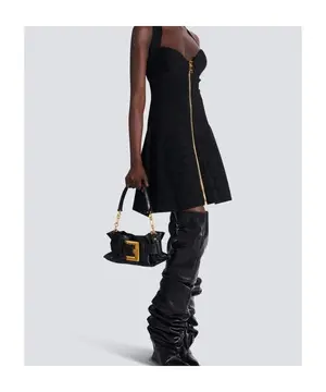 Balmain Mini Anthem Bag In Embossed Crocodile-print Calfskin