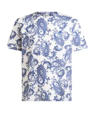 Etro Leaf Paisley Motif Crewneck T-shirt