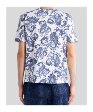 Etro Leaf Paisley Motif Crewneck T-shirt