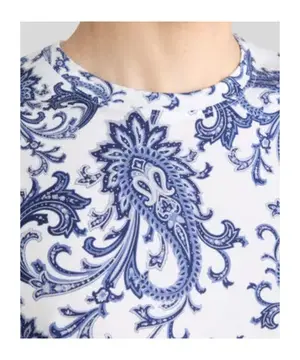 Etro Leaf Paisley Motif Crewneck T-shirt