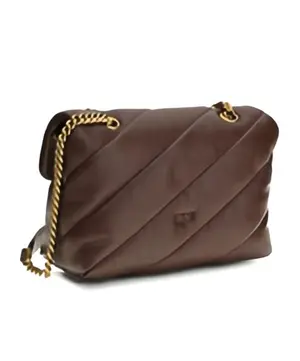 Pinko Love Puff Quilted Mini Shoulder Bag - Brown