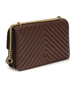 Pinko Classic Love One Chevron Crossbody Bag - Brown