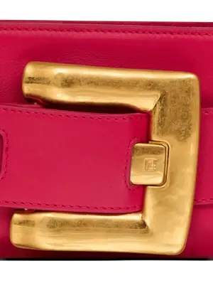 Balmain Anthem Calfskin Leather Clutch With Buckle Detail - Pink