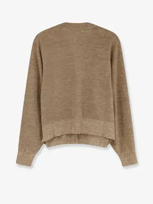 Brunello Cucinelli Crew Neck Long-sleeved Cardigan With Button Closure And Patch Pockets