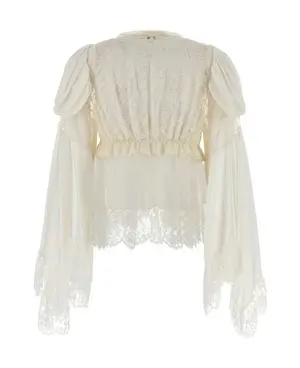 Chloé Lace Trim Peplum Top