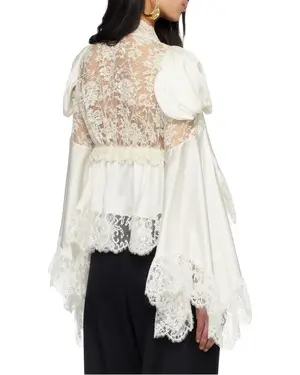 Chloé Lace Trim Peplum Top