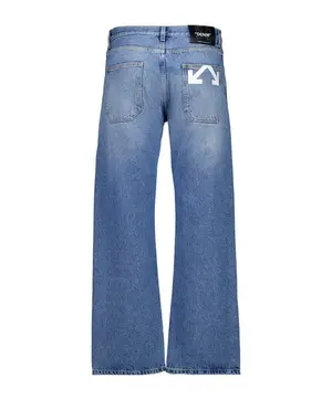 Off-White Half Arrow Slim Relaxed Jeans - Light Medium Blue