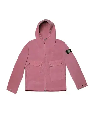 Stone Island Logo Patch Hooded Jacket - Pink