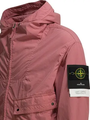 Stone Island Zip-up Hooded Jacket With Flap Pockets