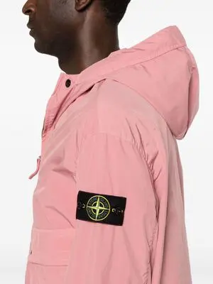 Stone Island Zip-up Hooded Jacket With Flap Pockets